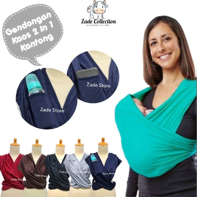 Jual Geos Gendongan Bayi No Brand 2in1+ Kantong gendongan depan sling ...
