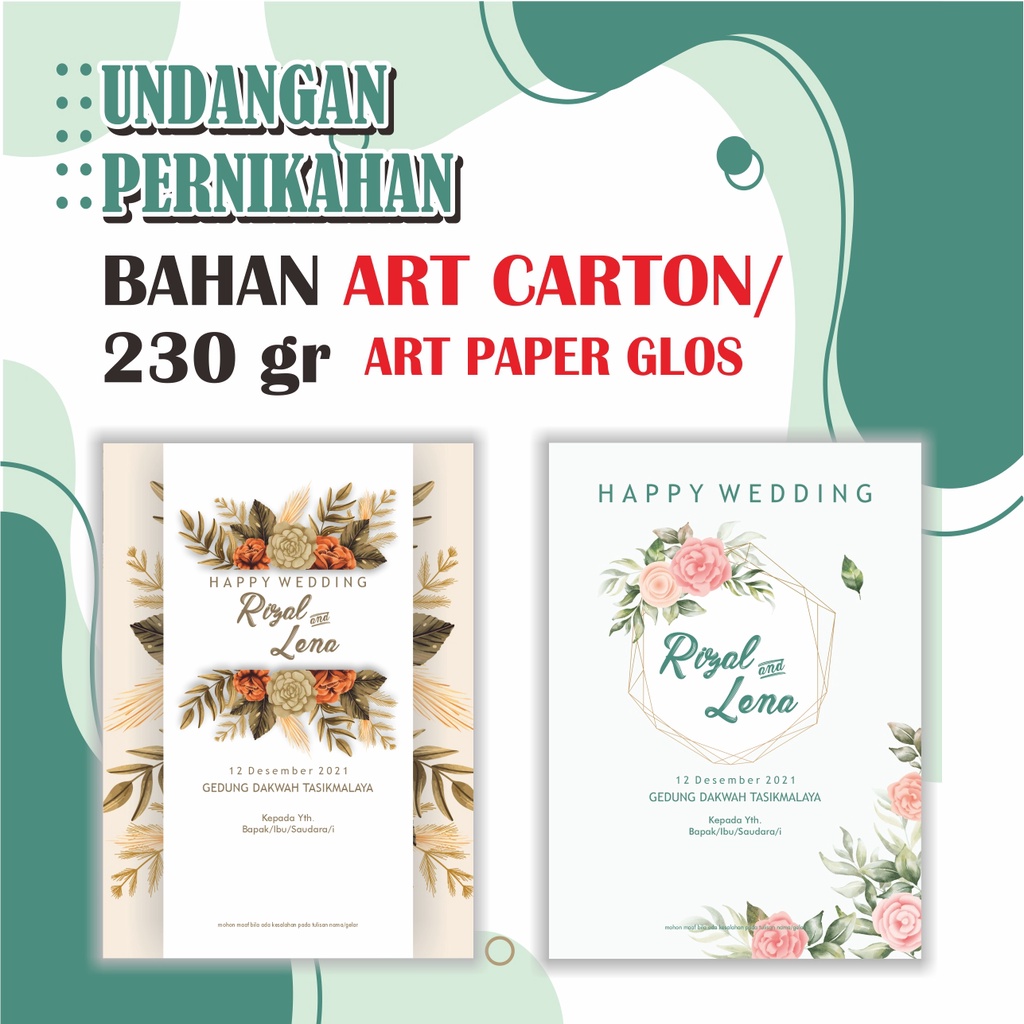 Jual UNDANGAN PERNIKAHAN BAHAN ART CARTON/ART PAPER/PAPER GLOSY ...