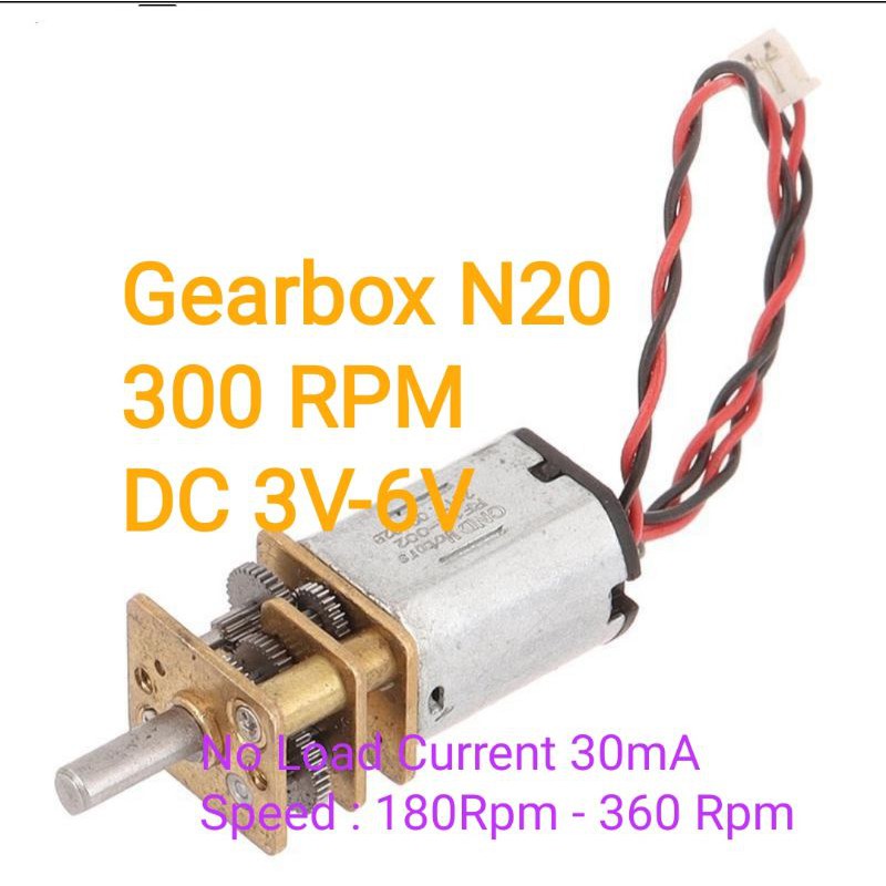 Jual Gearbox Full Metal 300 RPM N20 Motor Gear Box Arduino Projek ...