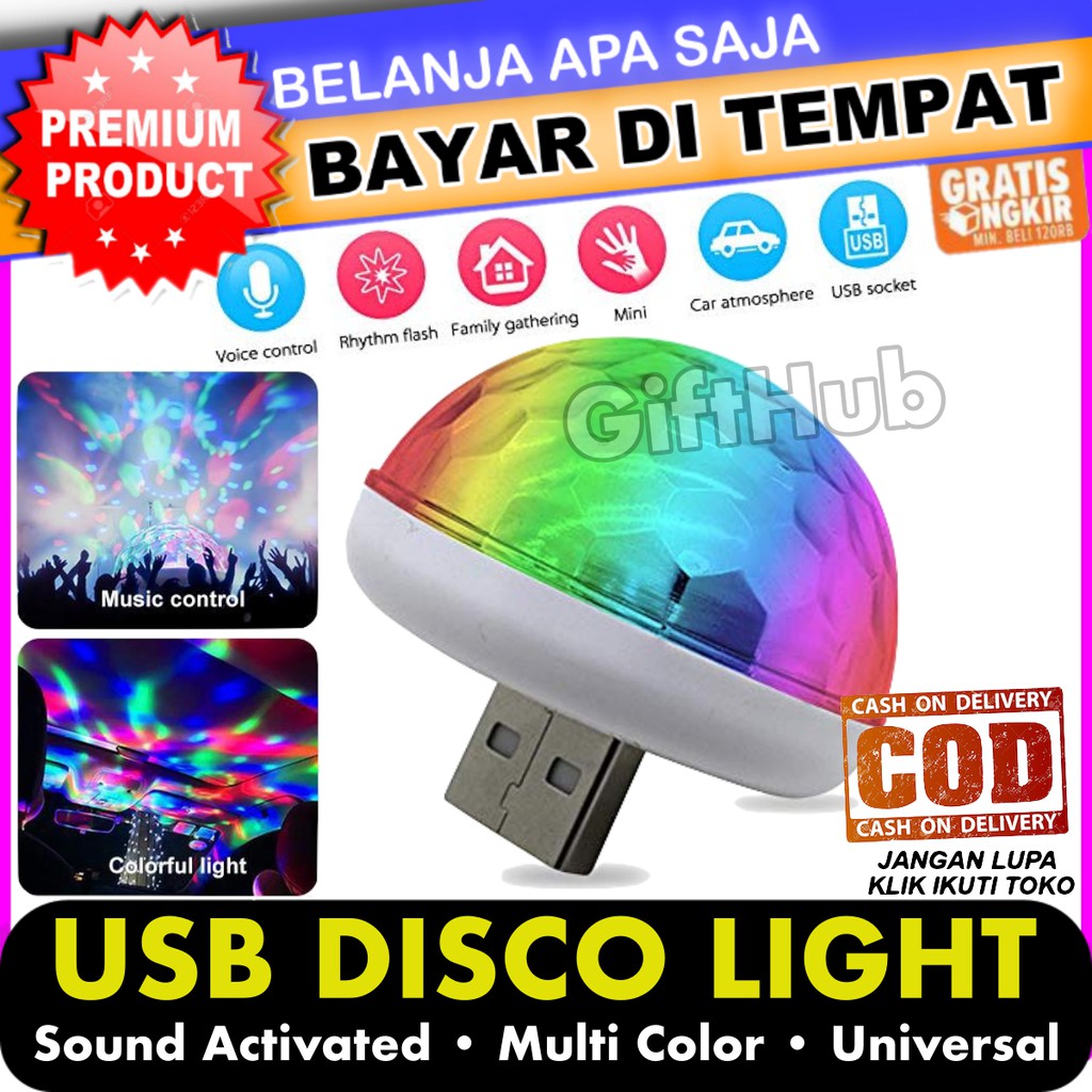 Jual Lampu LED USB Disco Mini Mic Smule Compatible Disko RGB Light ...
