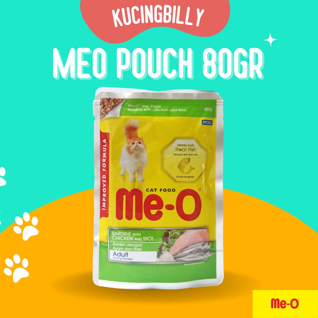 Jual Meo pouch 80gr sachet saset makanan kucing basah me o | Shopee ...