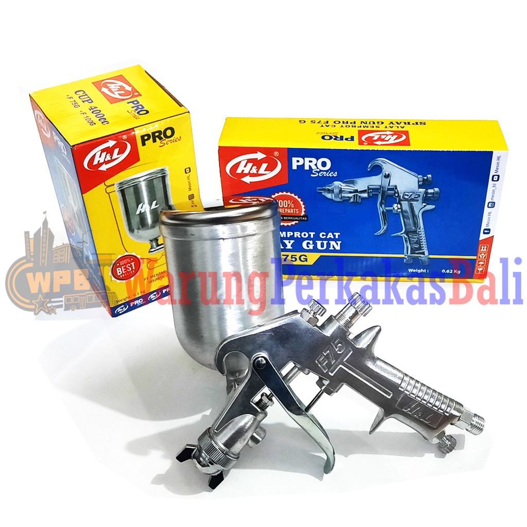 Jual H&L Spray Gun F75G Tabung Atas 400cc Spet Cat Semprot Angin ...