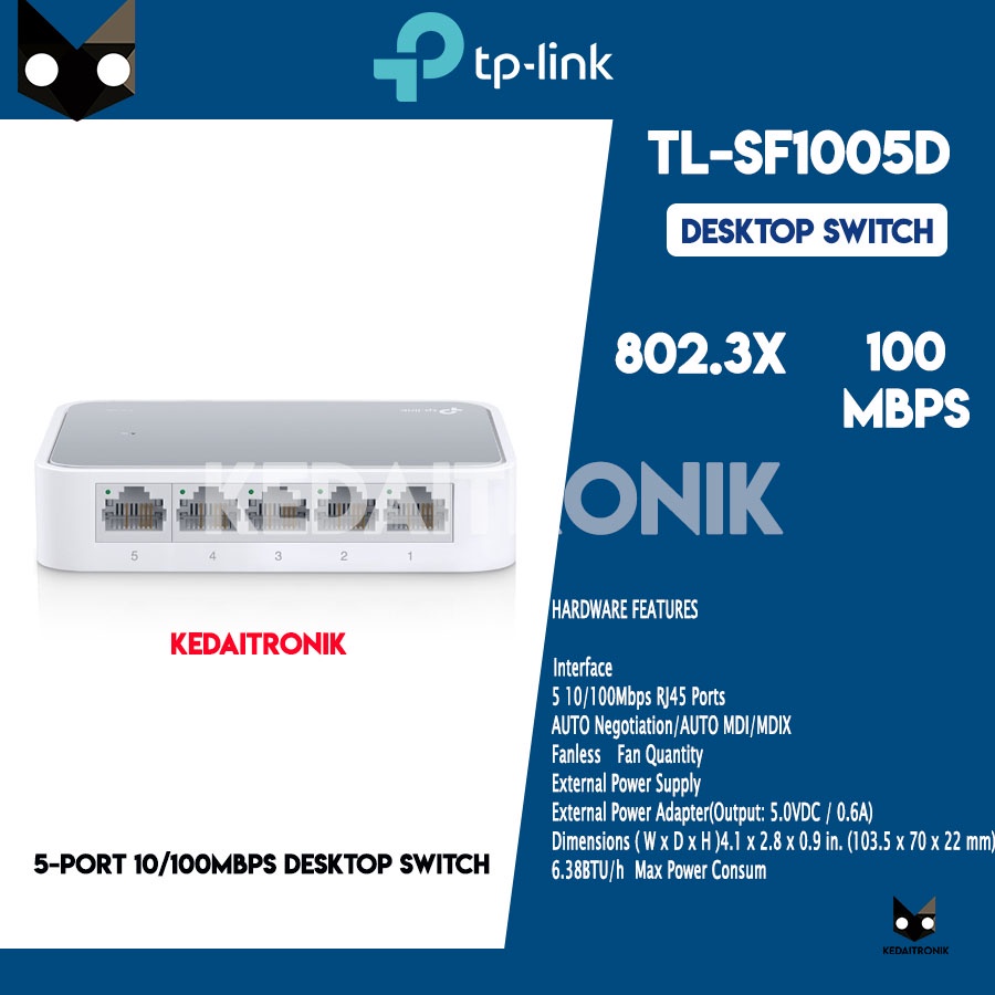 Jual SWITCH HUB TP LINK 5 Port TL SF1005D 10/100Mbps TPLINK Network LAN | Shopee Indonesia