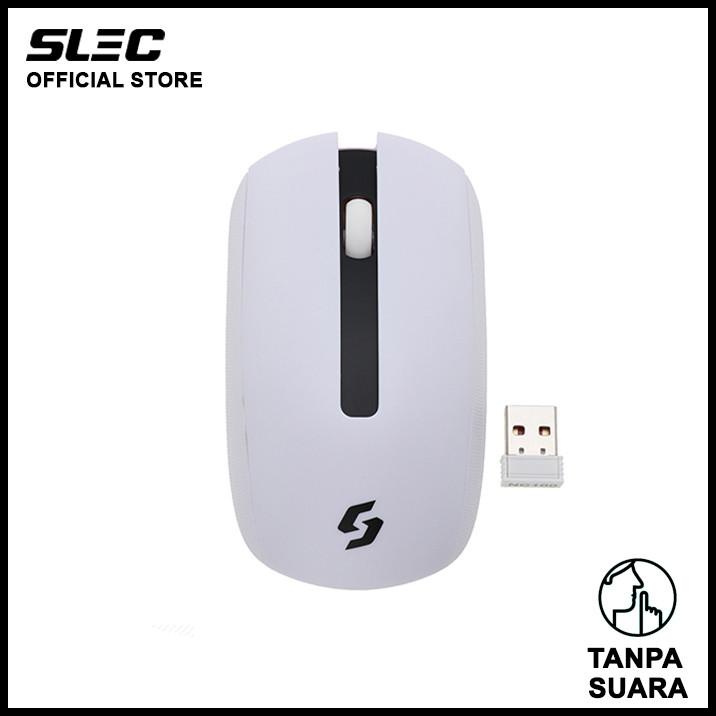 Jual Mouse Wireless Slec Nc100 Silent Click Ergonomic - Putih Lis Hitam ...