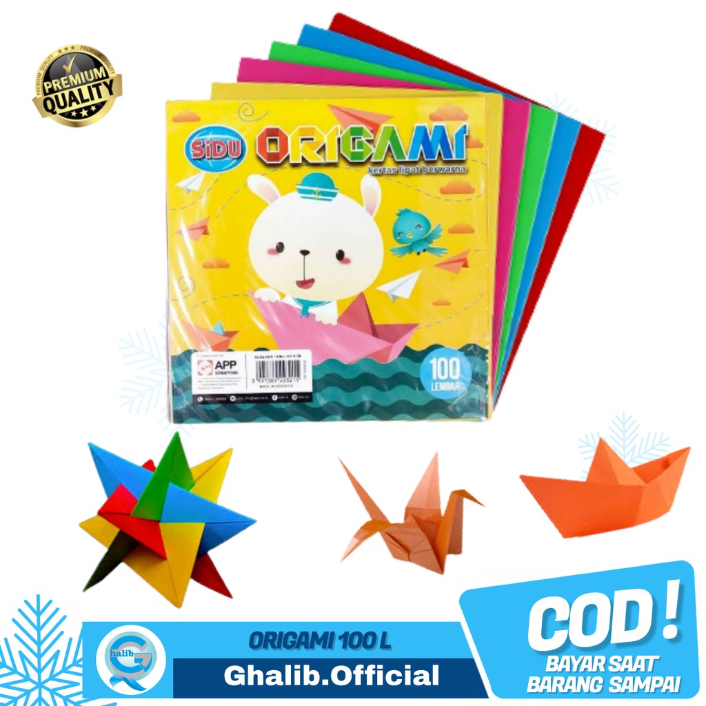 Jual Kertas Origami Besar Kertas Lipat TK Besar Ukuran 16x16 12x12 ...