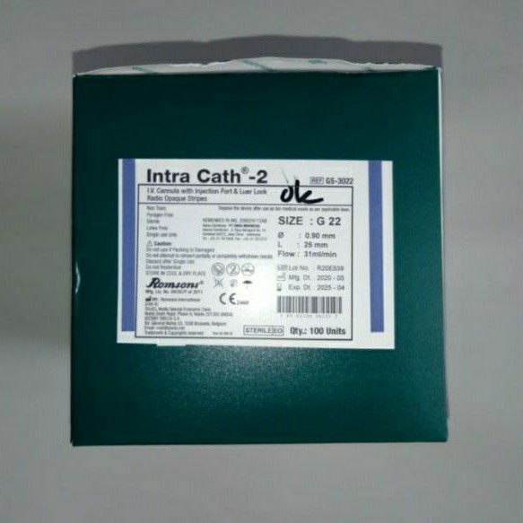 Jual IV CANNULA INJECTION PORT & WINGS 22G | INTRACATH | ROMSONS ...