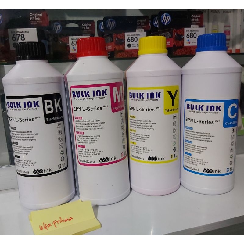 Jual Tinta Bulk ink 1 liter L-series 664 dan 003 | Shopee Indonesia
