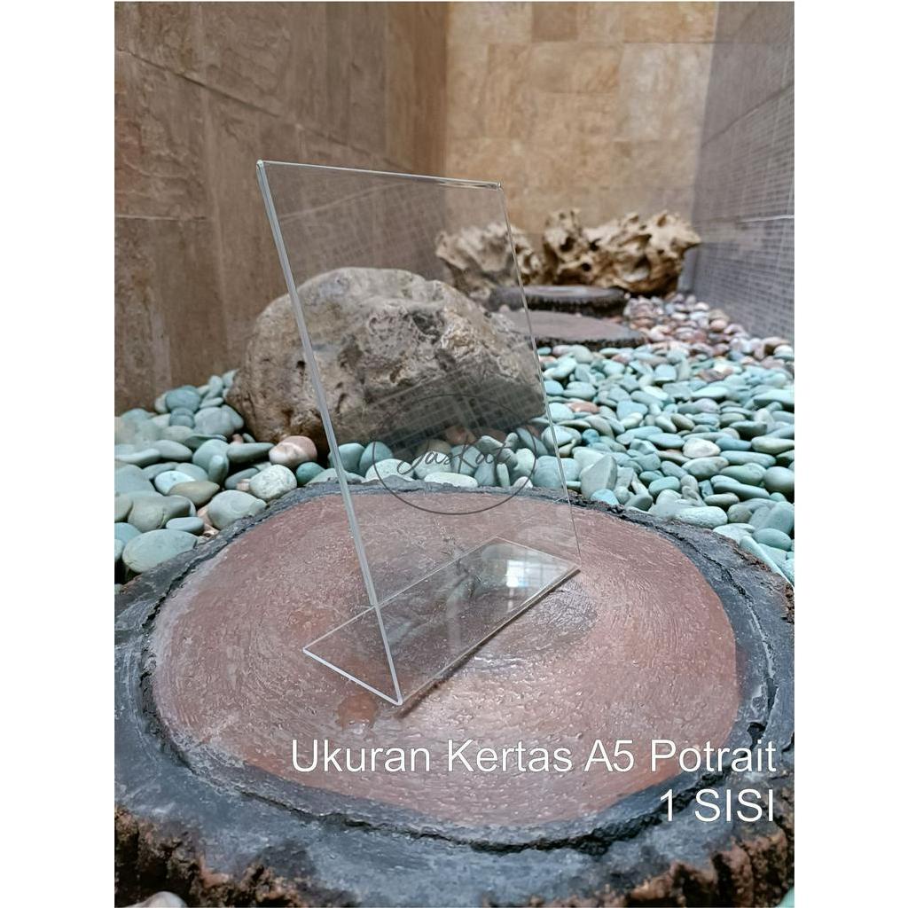 Jual Akrilik Tempat Brosur A5 / Acrylic Tent Card Holder Stand / Qris ...