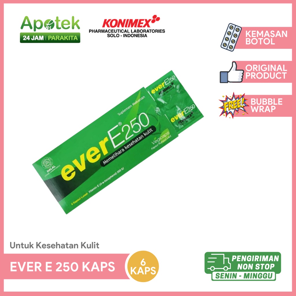 Jual Ever E Vitamin E 250 IU Nutrisi untuk Kesehatan Kulit 30 Kaps/ 12 ...