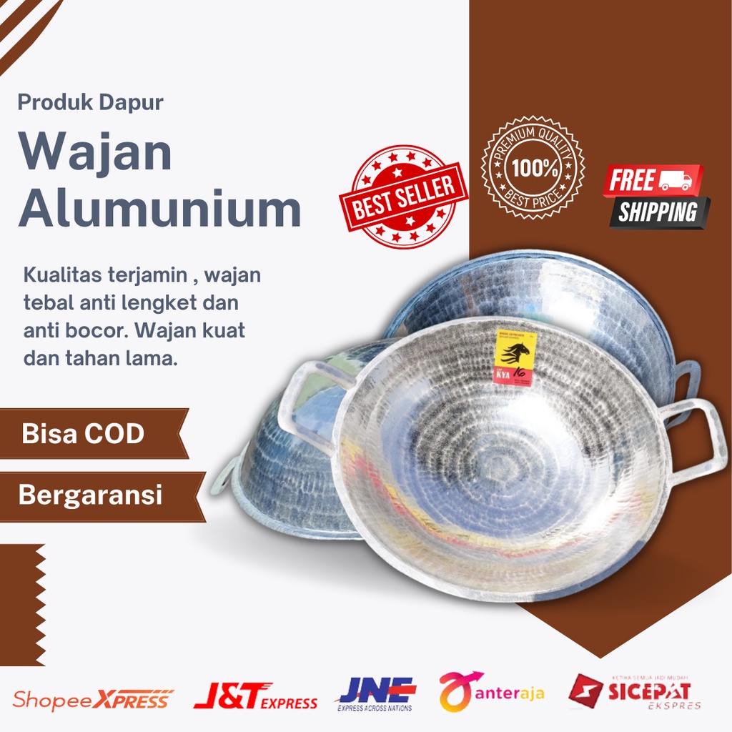 Jual WJNALU21- Wajan almunium alumunium jawa tebal anti lengket / katel ...