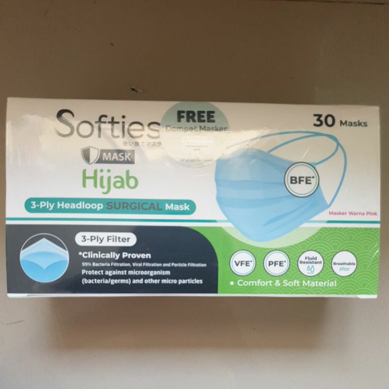 Jual Softies mask isi 5 / surgical isi 30 / masker anak / masker hijab ...