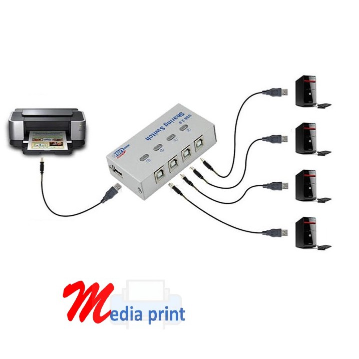 Jual USB HUB 1 PRINTER KE 4 KOMPUTER | Shopee Indonesia