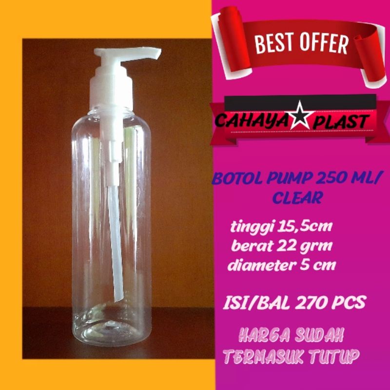 Jual Botol Pump 250Ml-Botol Plastik 250Ml Pump | Shopee Indonesia