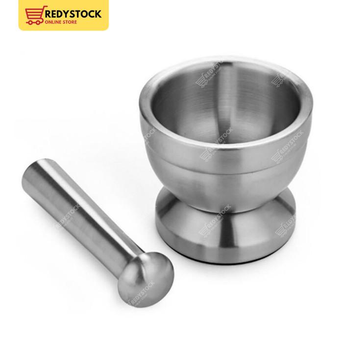 Jual MORTAR PESTLE TUMBUKAN BUMBU OBAT STAINLESS COBEK ULEKAN LUMPANG ...