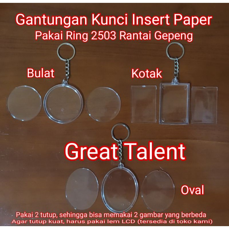 Jual BAHAN GANTUNGAN KUNCI INSERT PAPER + RING 2503 Rantai Gepeng ...