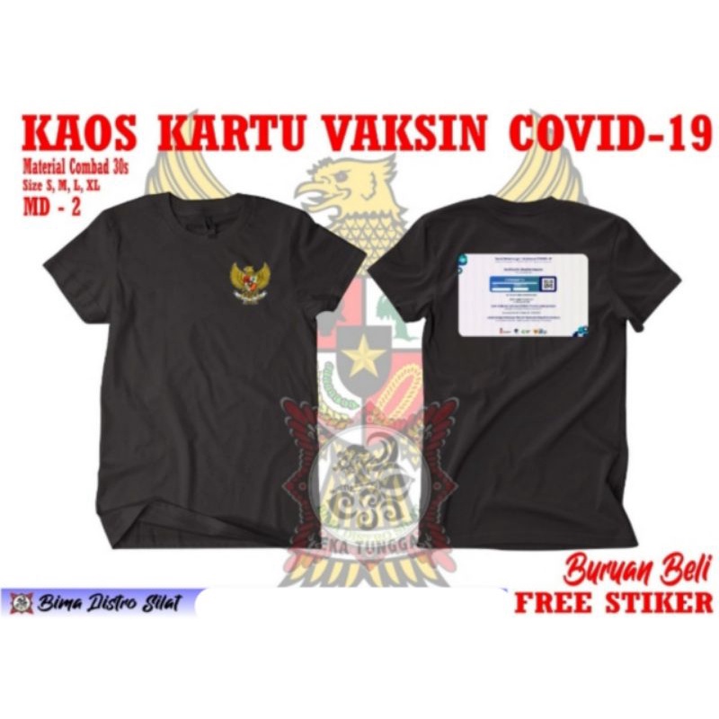 Jual Kaos Kartu Vaksin Covid 19 Kaos Distro Kartu sertifikat Vaksin Cetak Kartu Vaksin | Shopee ...