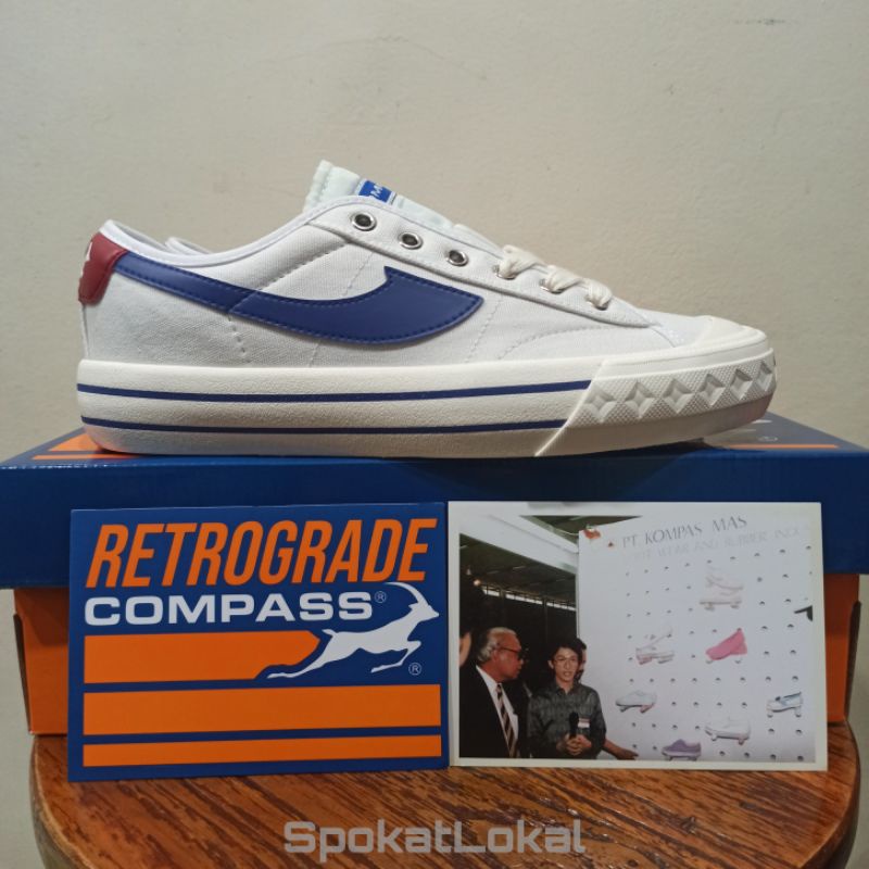 Jual Sepatu Compass Retrograde Low White Blue 36 - 44 Original BNIB ...