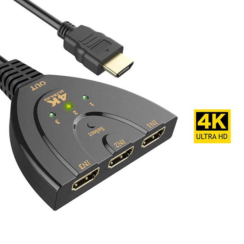 Jual HDMI Switch 3 Port 4K Ultra HD TV Switcher 3 Input 1 Output 4Kx2K ...