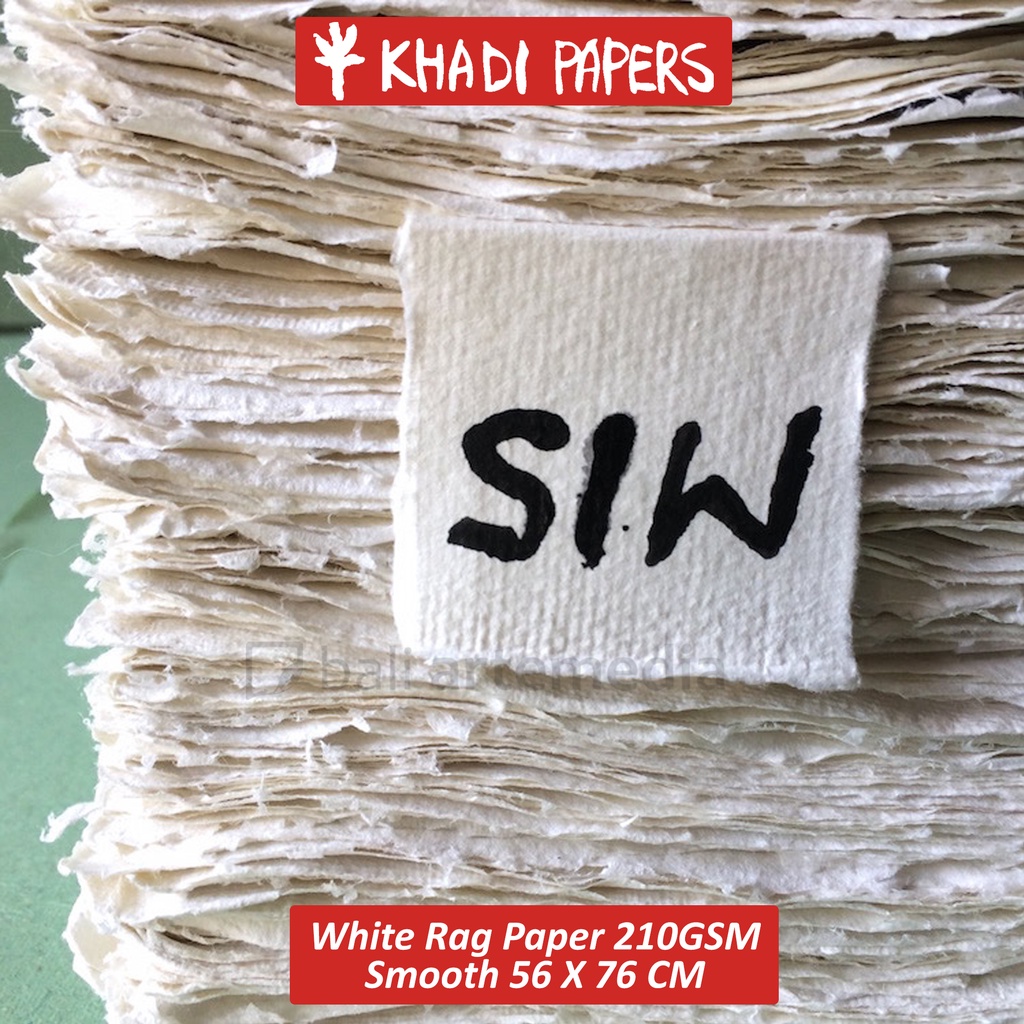 Jual Khadi White Rag Papers 210gsm / 320gsm / 640gsm (56 x 76cm ...