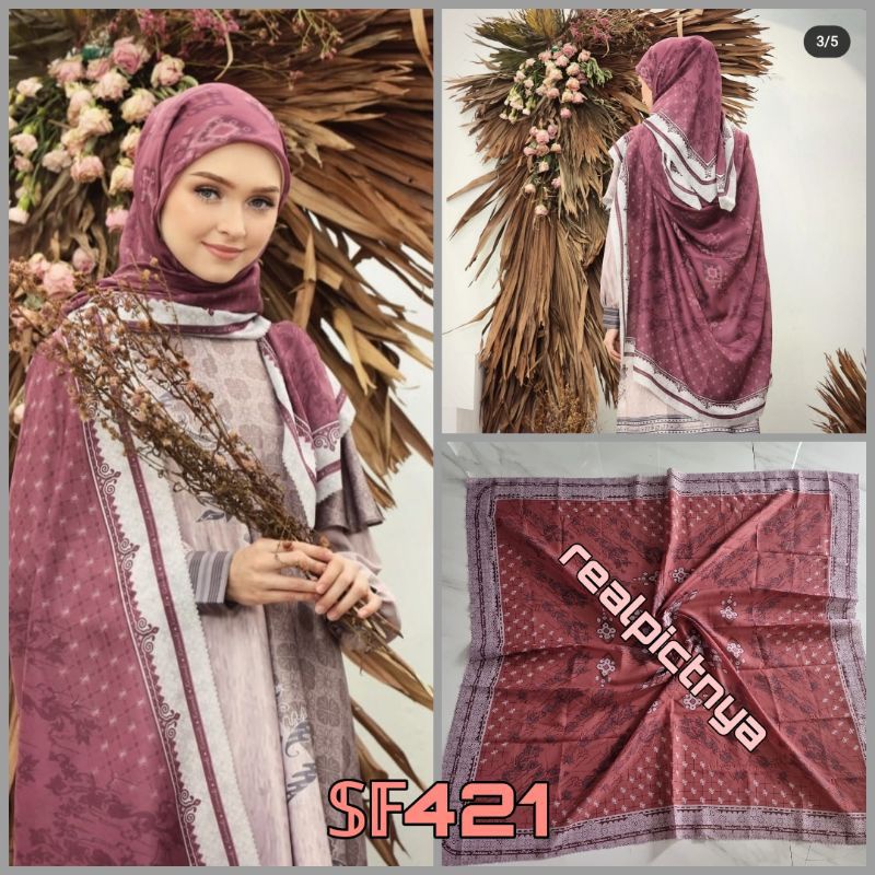 Jual JILBAB Voal motif batik laser CUTT SF 421 | Shopee Indonesia