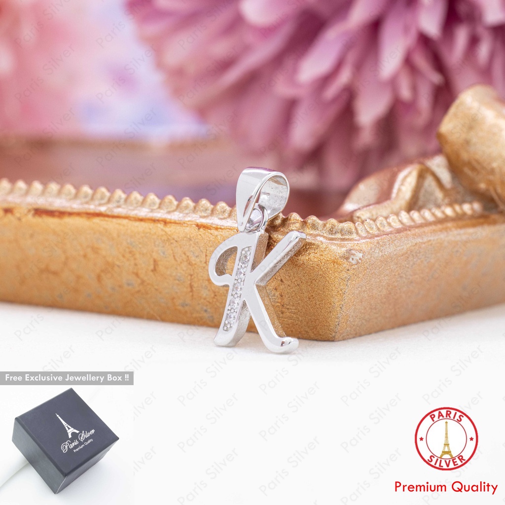 Jual Liontin Huruf Nama Inisial Perak Asli 925 Silver Lapis Emas Putih ...