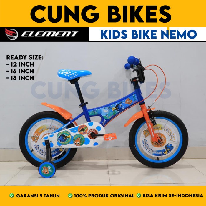 Jual Sepeda anak BMX ukuran 12 16 18 inch Element Disney Finding Nemo ...