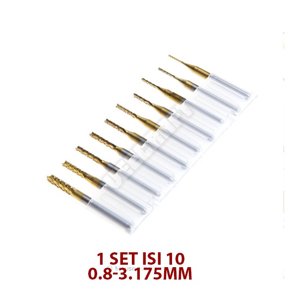 Jual Carbide End Mill Set 10 Pcs 0.8-3.175mm | Shopee Indonesia