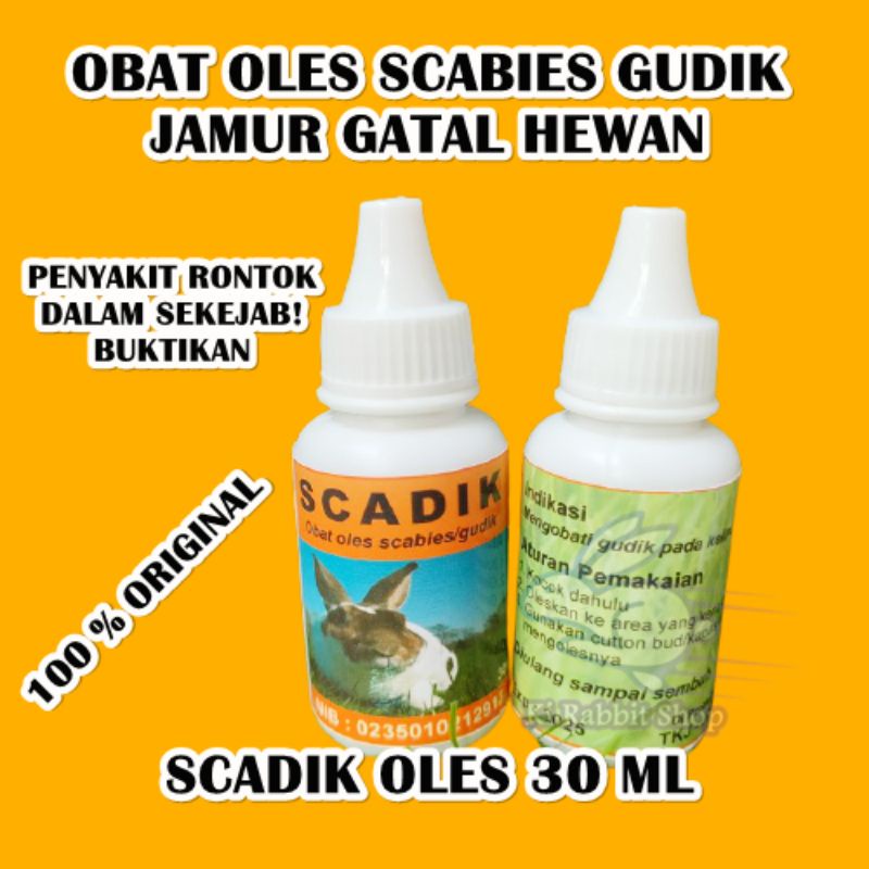Jual SCADIK OBAT OLES GUDIK SCABIES JAMUR GATAL KELINCI KUCING TERAMPUH ...