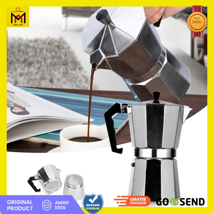 Jual Moka Pot Pembuat Kopi Espresso Teko Filter Stainless Steel 600ml ...
