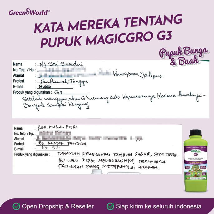Jual Pupuk Untuk Membunga Dan Membuah Kan Green World Magicgro G3 998Ml ...