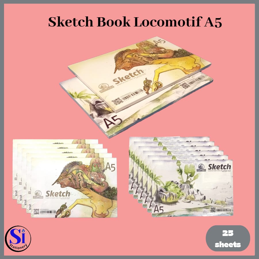 Jual Sketch Book LOCOMOTIF A5/Drawing Sketch Book A5 Isi 25 Sheet ...