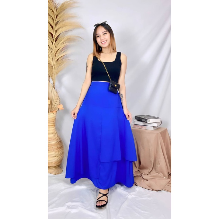 Jual RX FASHION - MONALICA ROK SKIRT KATUN TWISTCONE / rok linen susun ...