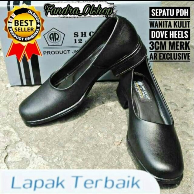 Jual Exclusive Sepatu PDH Pantofel Dinas Wanita Kulit Hitam Dove Merk ...