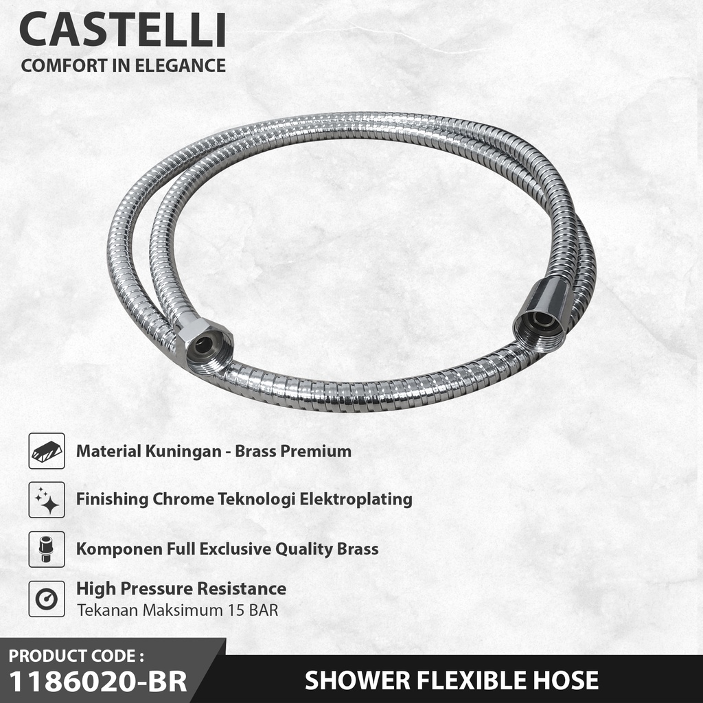 Jual Selang Shower Castelli Selang Shower Flexible Hose - 1186020-BR ...