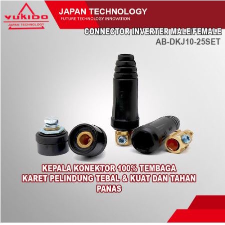 Jual PAKET SEPASANG Konektor mesin las MALE+FEMALE10- 25mm connector ...
