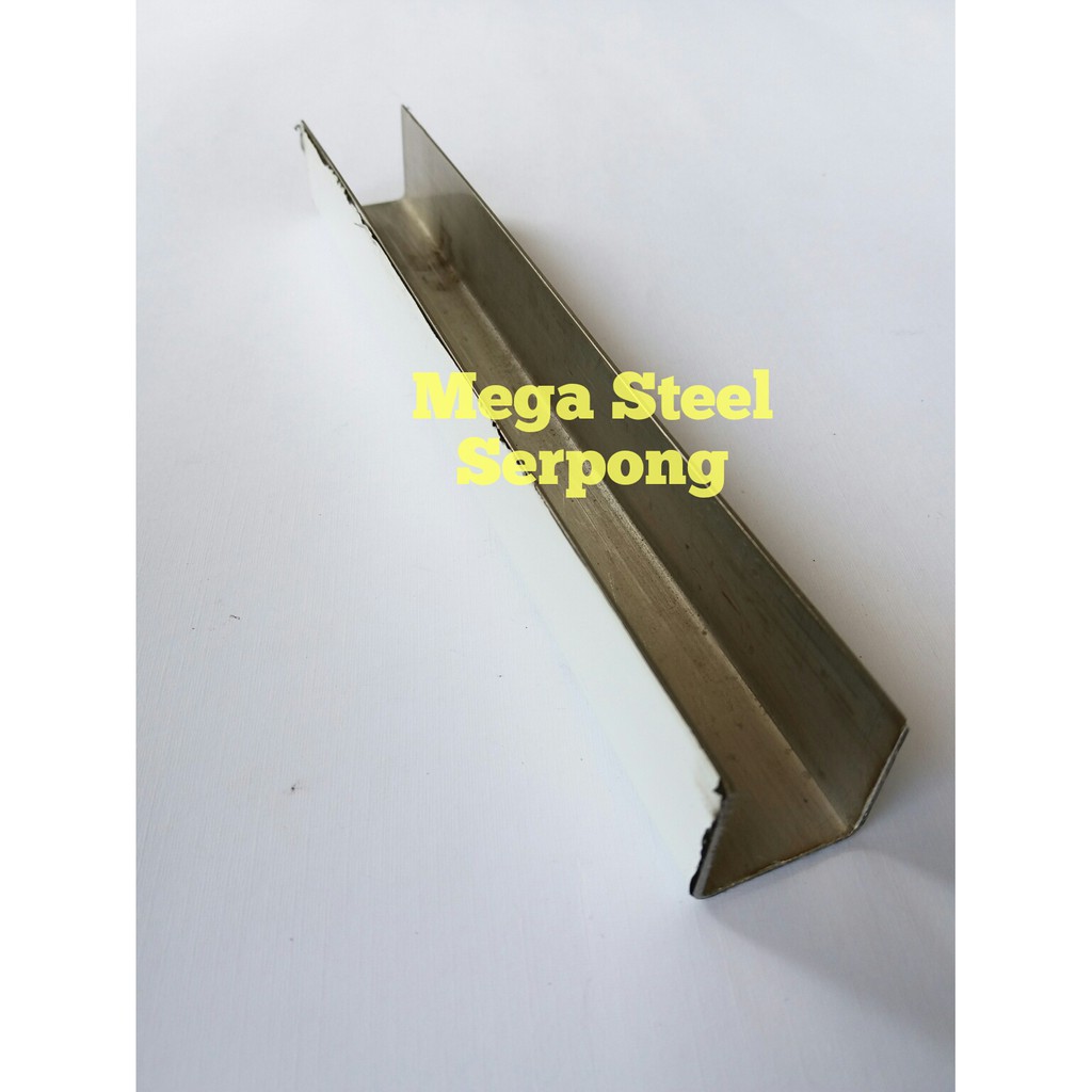 Jual List lis U Stainless Steel Plat U HAIRLINE uk 3 x 3 cm, pjg 1.2 ...