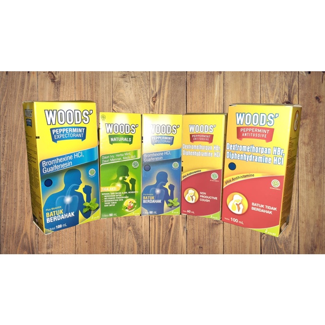 Jual WOODS BIRU (PEPPERMINT EXPECTORANT 60ML DAN 100ML) // WOODS MERAH ...