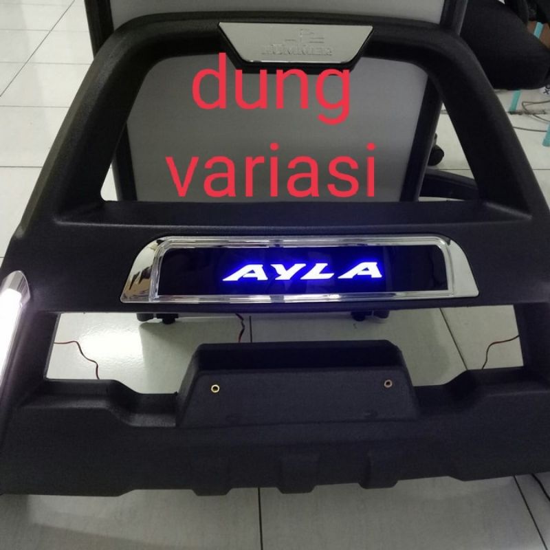 Jual tanduk depan bumper daihatsu ayla hummer led with led | Shopee Indonesia