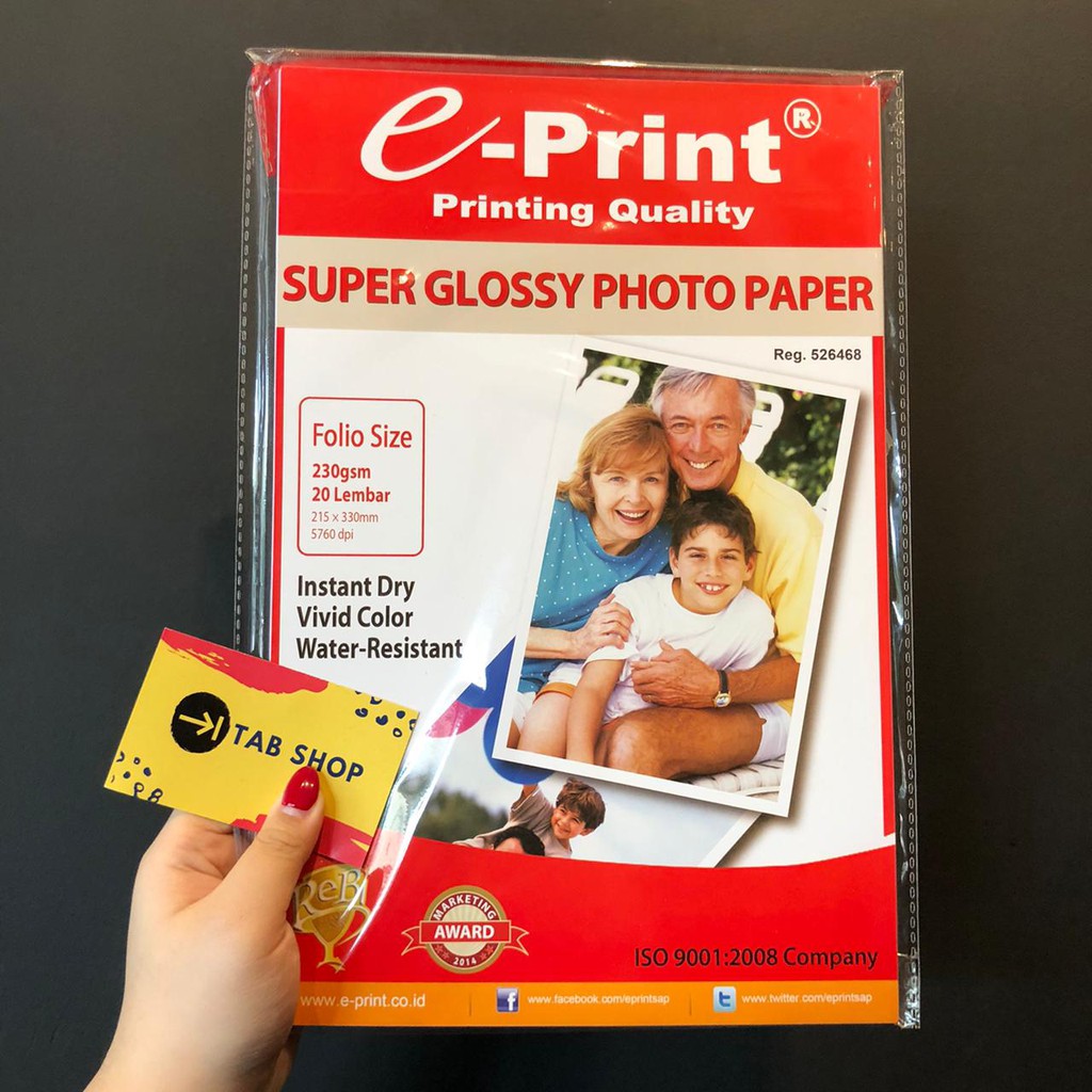 Jual TAB SHOP - EPRINT SUPER GLOSSY F4 230 GSM 20 SHEET - E-PRINT ...