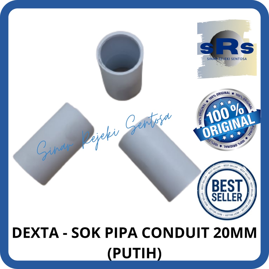 Jual DEXTA - SOK PIPA CONDUIT 20MM HITAM/PUTIH | Shopee Indonesia