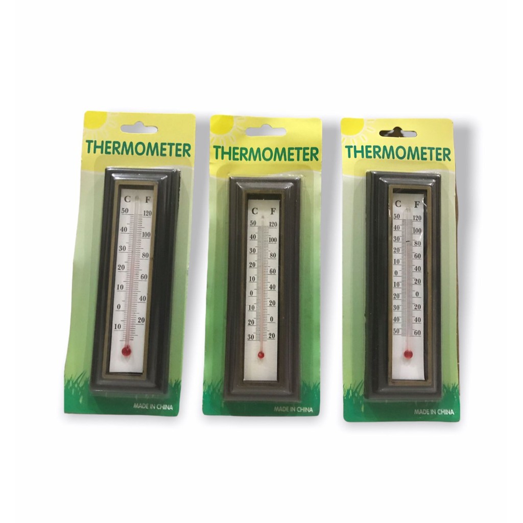 Jual Termometer dinding kayu alat pengukur suhu ruangan / Thermometer ...
