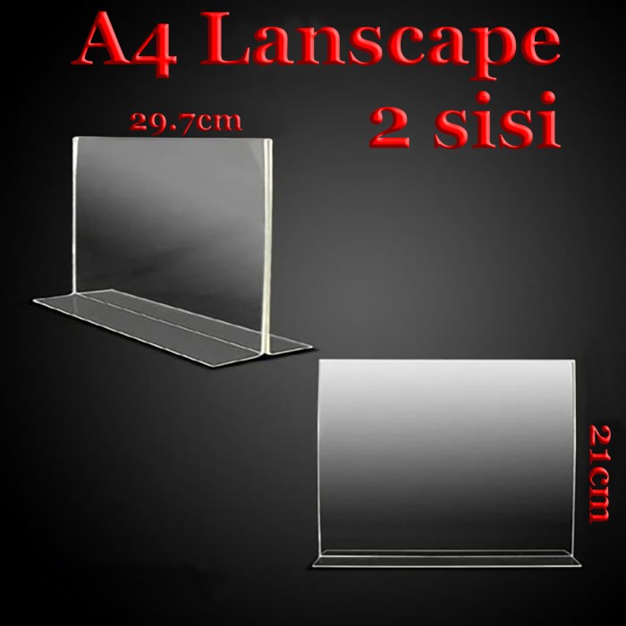 Jual Acrylic Brosur A4 Landscape 2 sisi - Akrilik Tempat Tent Card ...