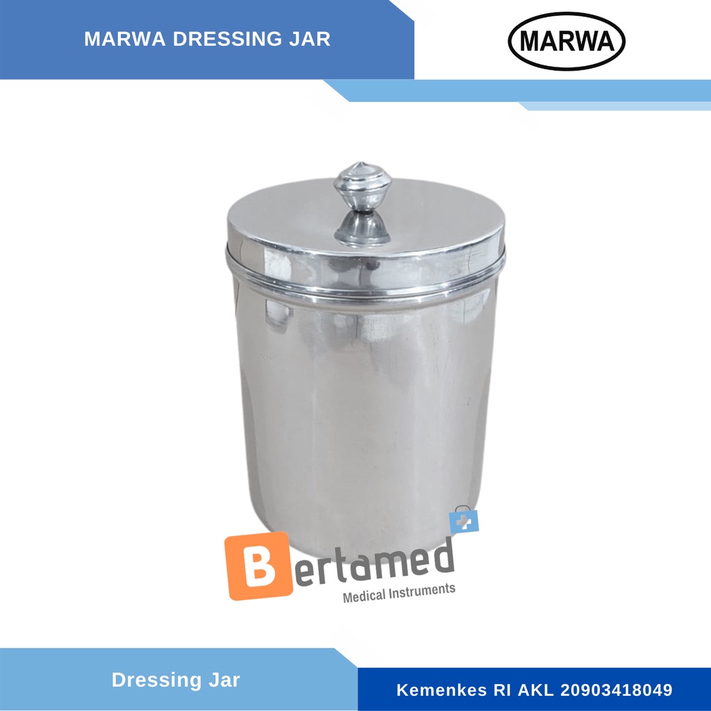 Jual MARWA Dressing Jar 10 cm x 13 cm Stainless Steel / Com Stainless ...