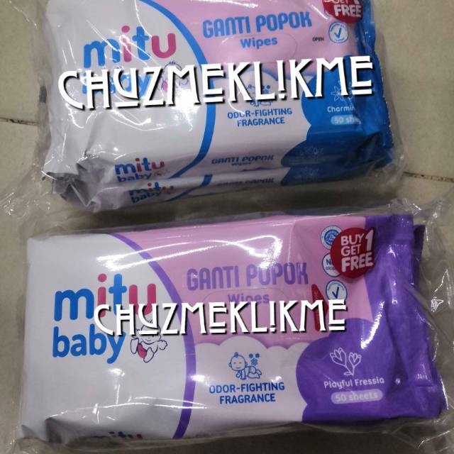Jual Tisu basah mitu baby 50 sheets/Tissu basah mitu isi 50 sheets/mitu ...
