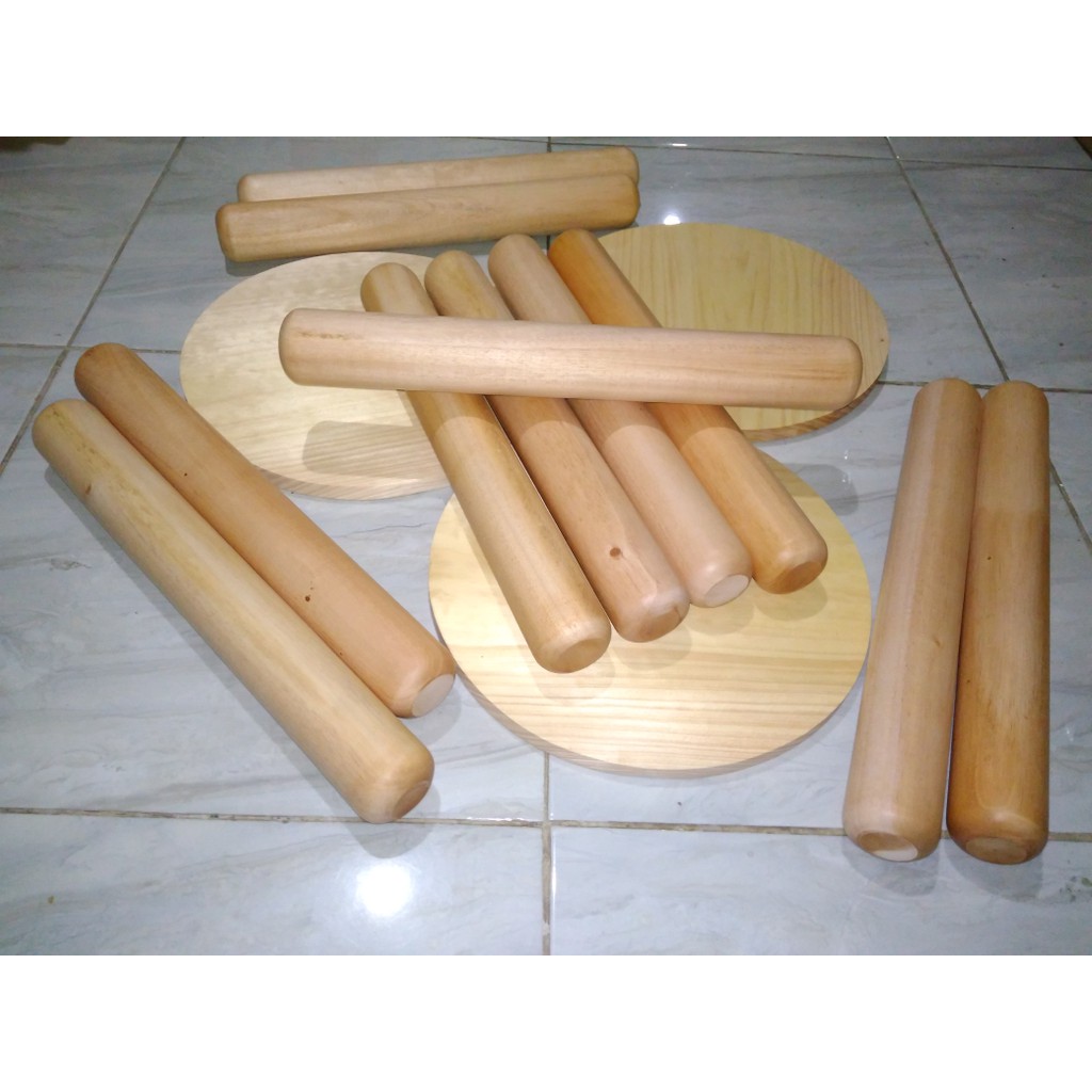 Jual ROLL 40 30 20 CM TEBAL Rolling Pin Penggilas Adonan Kayu Ukuran ...
