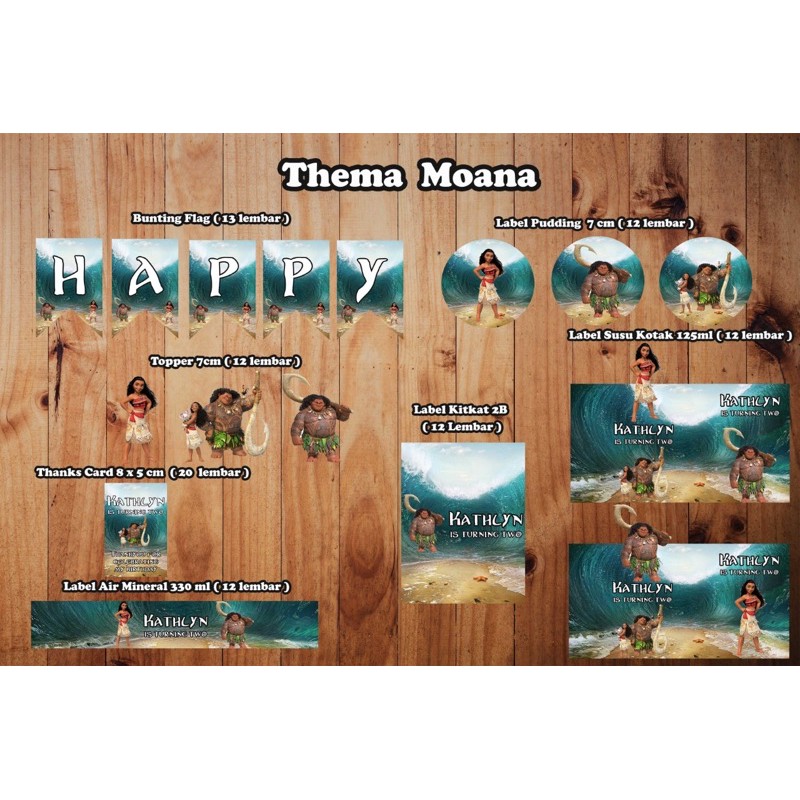 Jual Paket Printable Dessert Table / Label Ulang Tahun Moana | Shopee ...