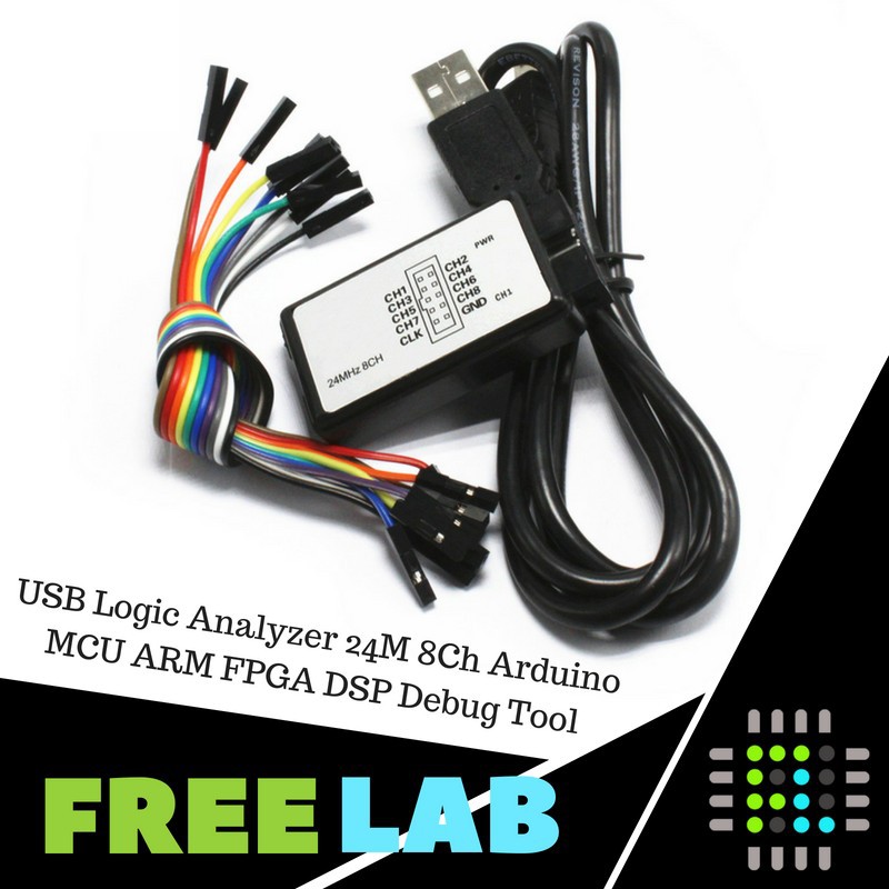 Jual USB Logic Analyzer 24M 8Ch Arduino MCU ARM FPGA DSP Debug Tool | Shopee Indonesia