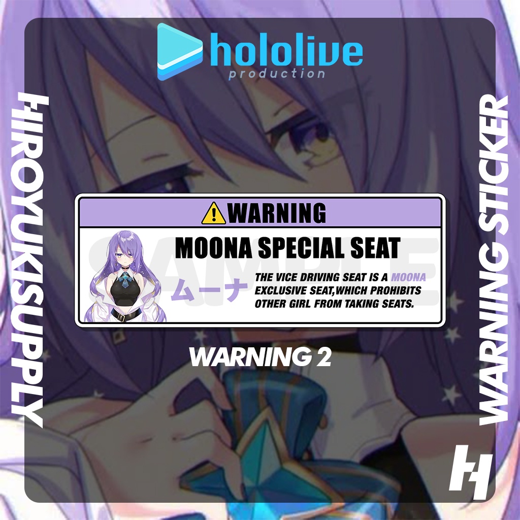 Jual Sticker Moona Hoshinova Vtuber Hololive ID Warning JDM | Shopee ...