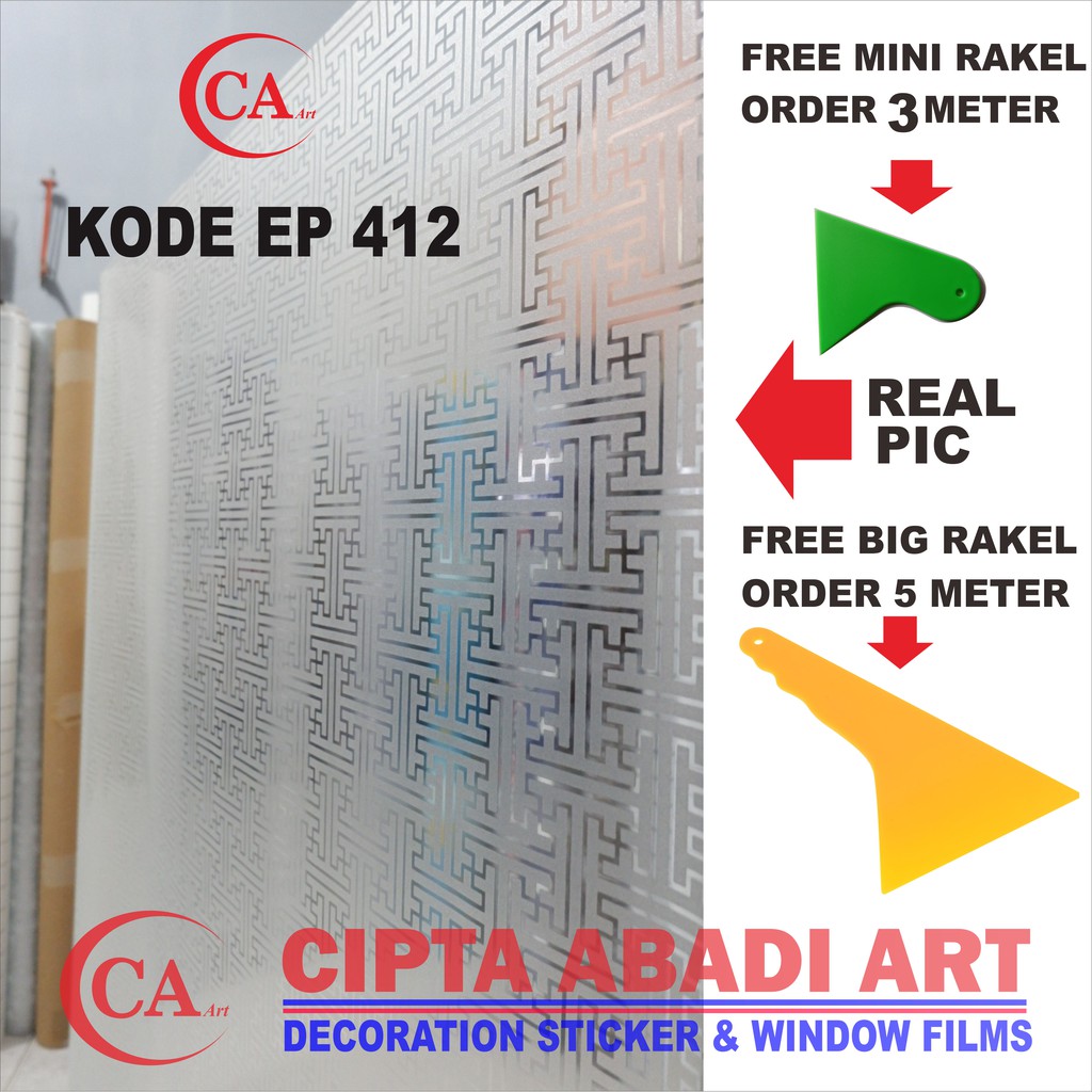 Jual Stiker Kaca Jendela Pintu Rumah Premium Motif Labirin L-120 CM ...