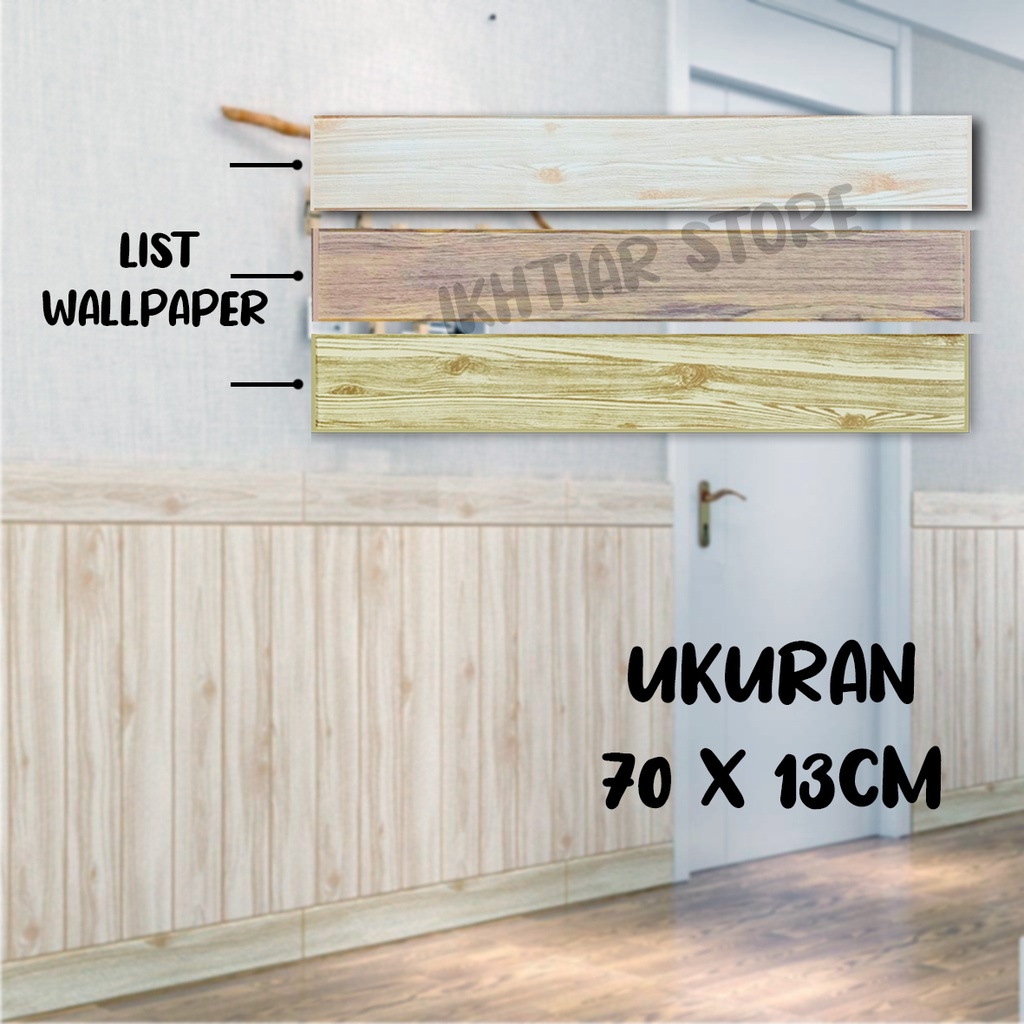 Jual WALLPAPER BORDER LIST FOAM MOTIF KAYU 70X12CM / Wallpaper Border ...